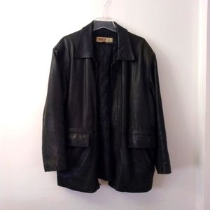 Men's Vintage Prestige Leather Coat Jacket Large - Gem